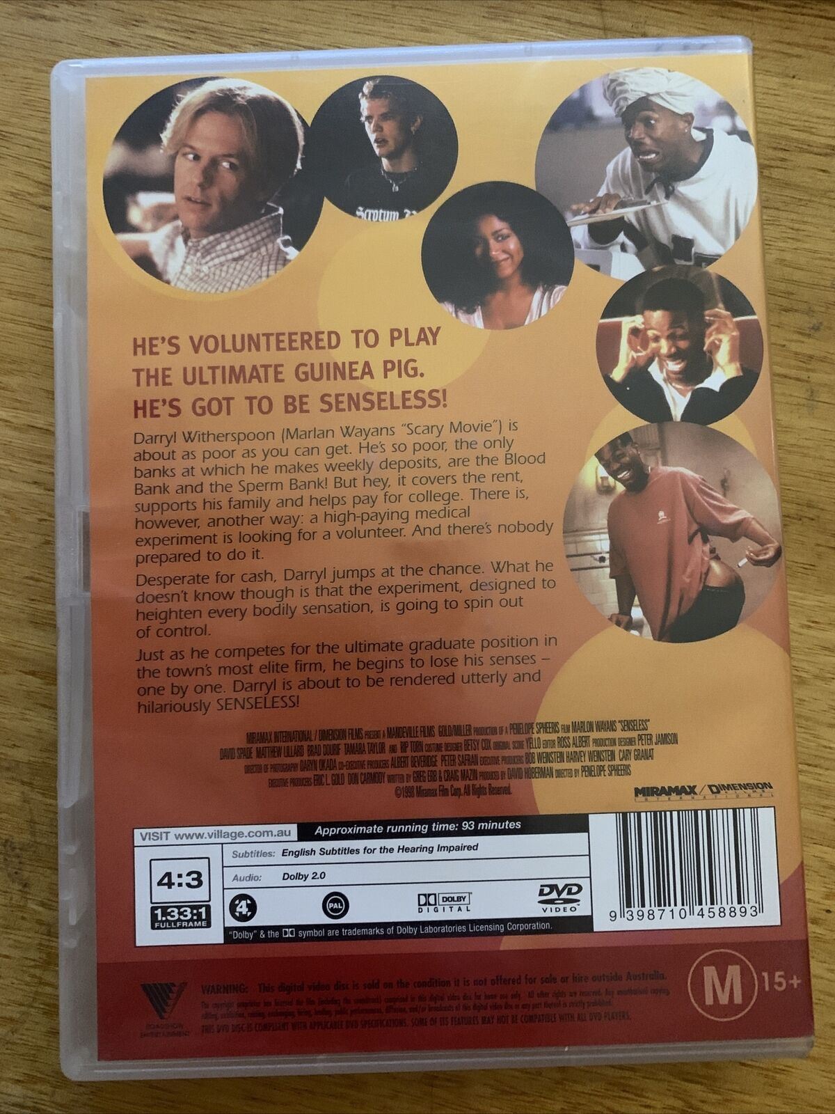 Senseless (DVD, 1998) David Spade, Marlon Wayans. Region 4 – Retro Unit
