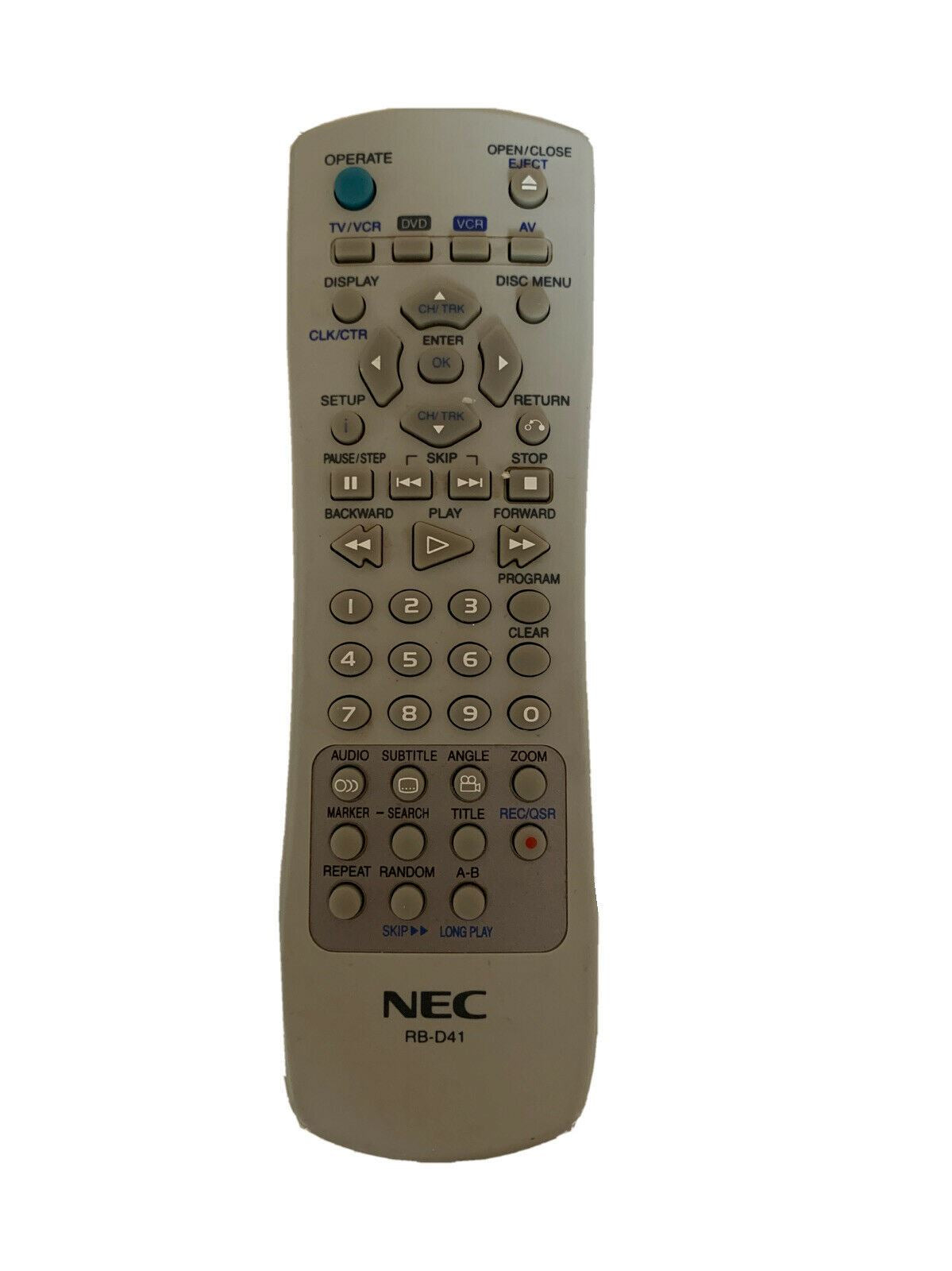 Genuine NEC RB-D41 VCR Remote Control – Retro Unit