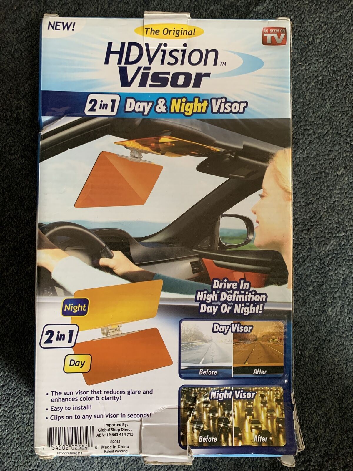 HD Vision Visor 2 In 1 Day & Night Visor Glare Blocker – Retro Unit