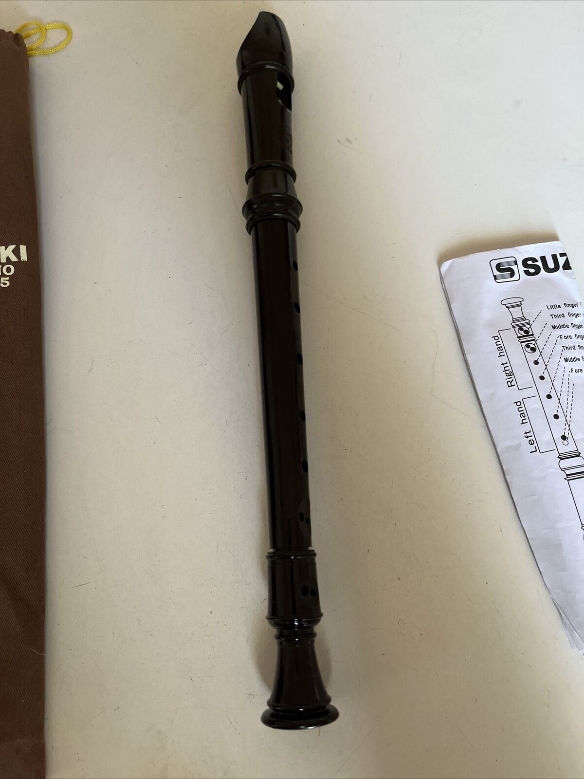 Soprano Recorder Ebony Finish Suzuki Ebony Recorder SRE-505 - 3-Piece ...