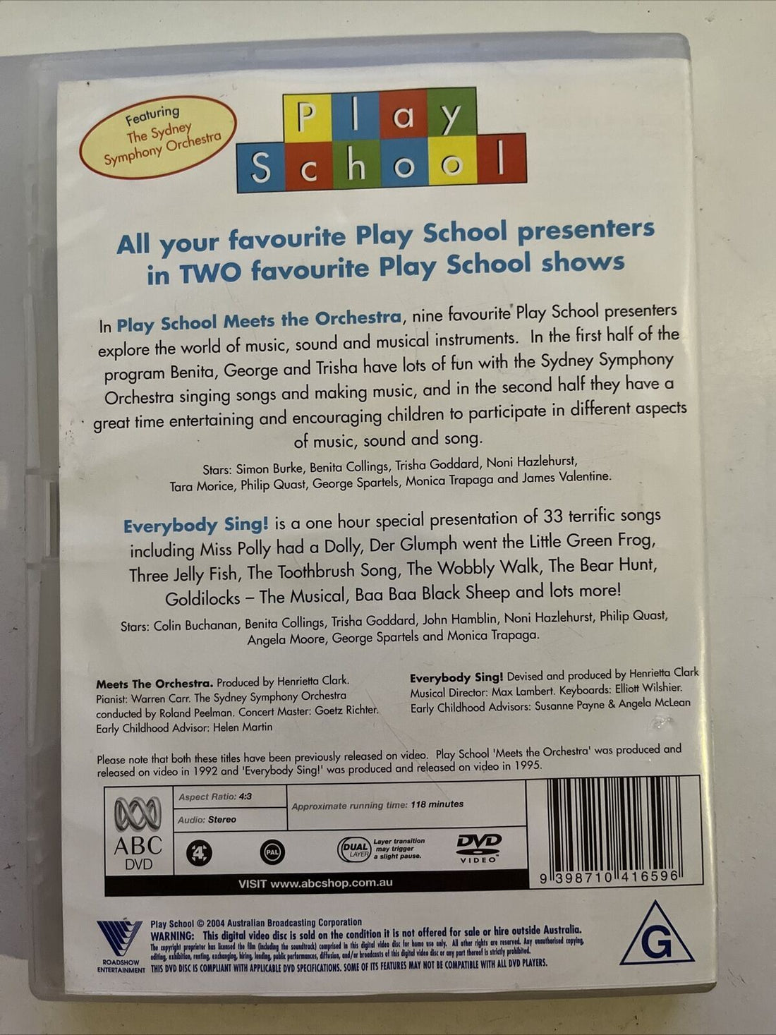 Play School - Everybody Sing! / Meets The Orchestra (DVD, 1995) Region ...