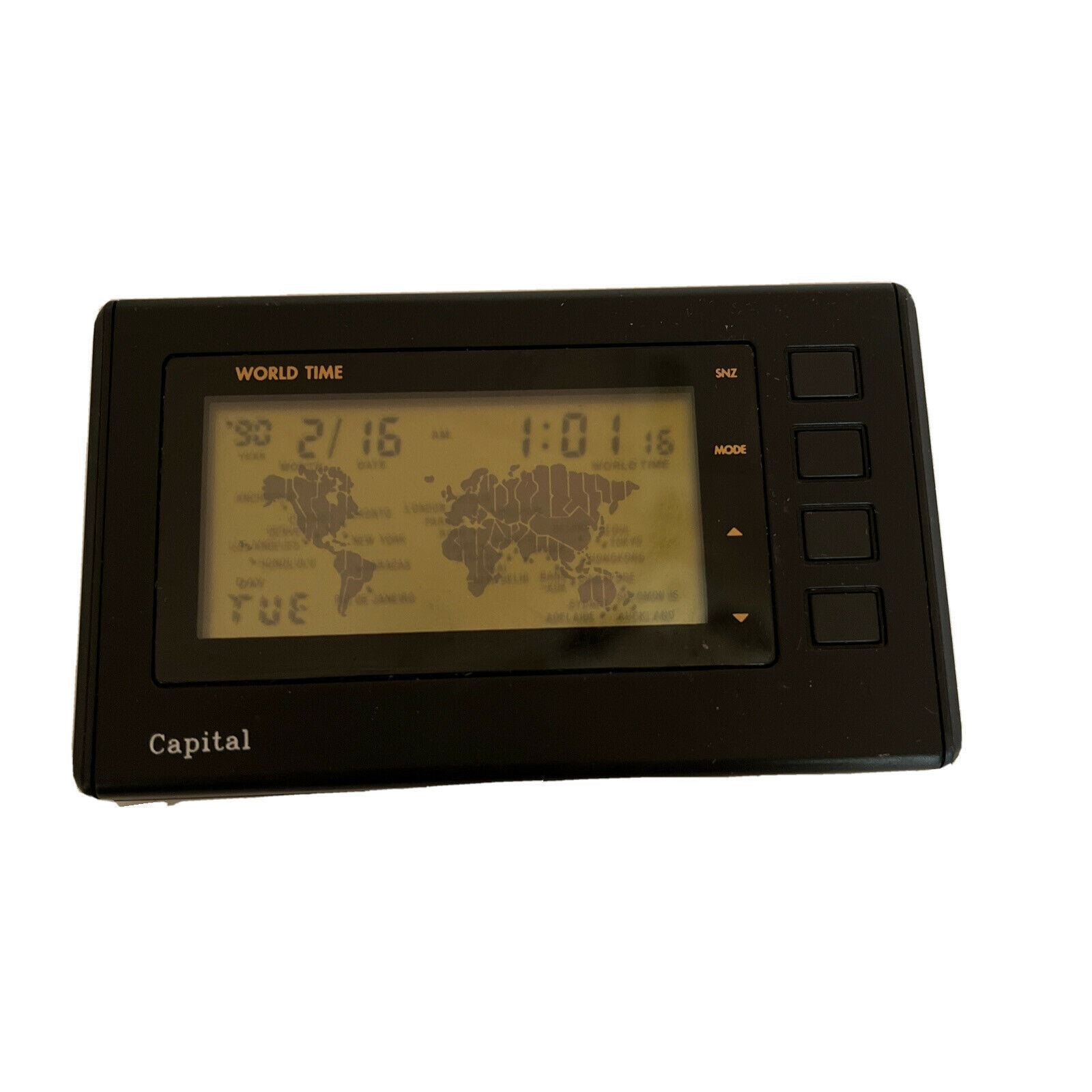 Capital World Time Portable Alarm Travel Clock – Retro Unit