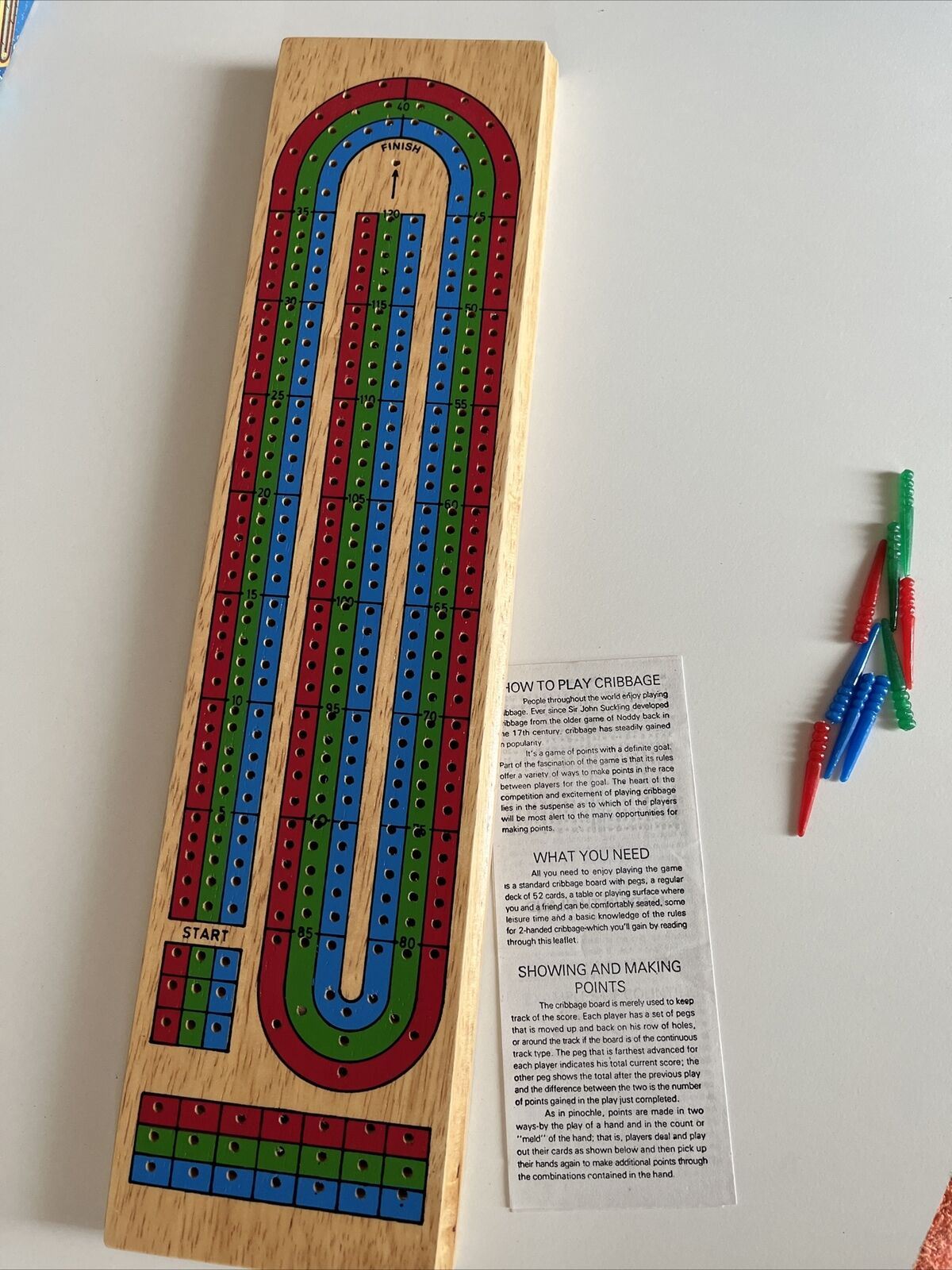 Vintage Cardinal Cribbage Board Game Complete – Retro Unit