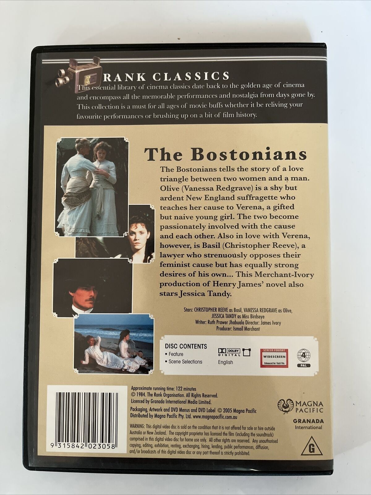 The Bostonians (DVD, 1984) Christopher Reeve, Vanessa Redgrave, Jessic ...