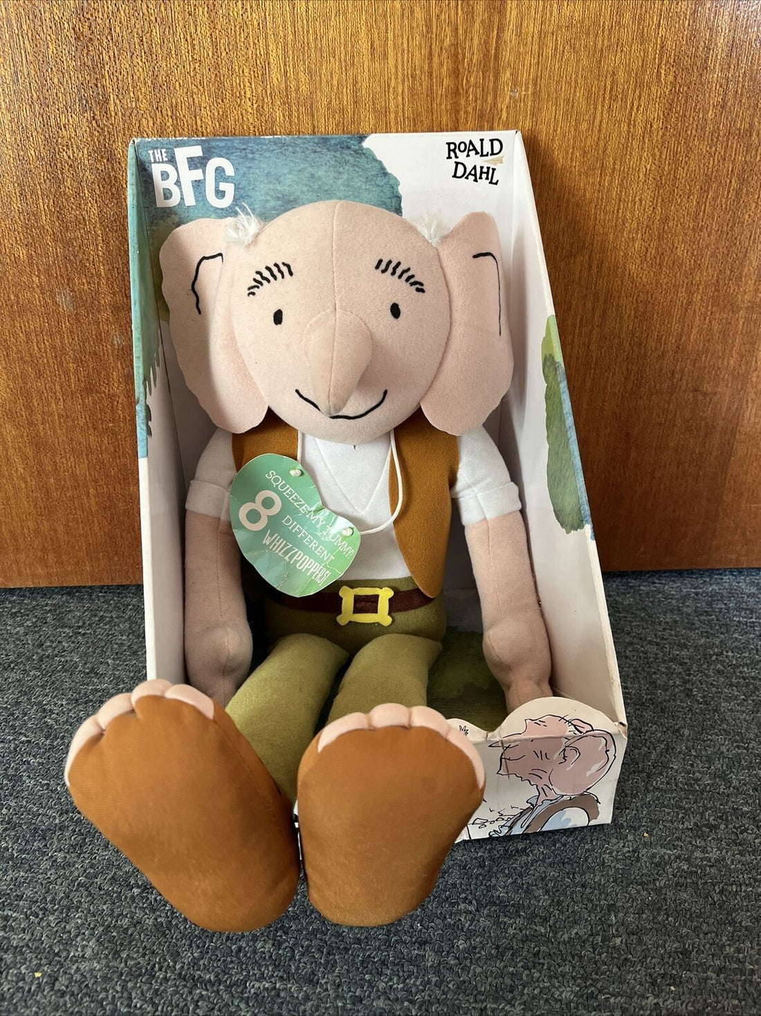 Official Roald Dahl Whizzpopping BFG Stuffed Plush Toy with Sounds ...