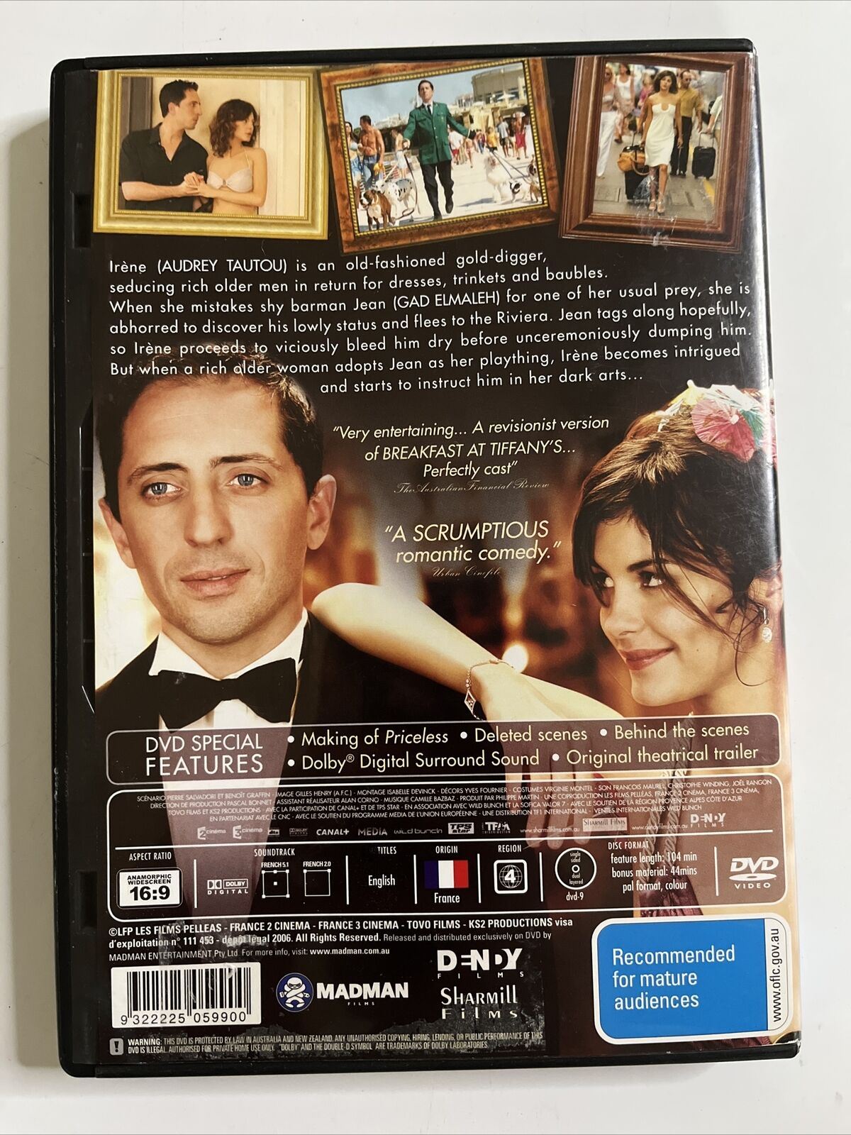 Priceless (DVD, 2006) Audrey Tautou, Gad Elmaleh. French Comedy. Regio ...