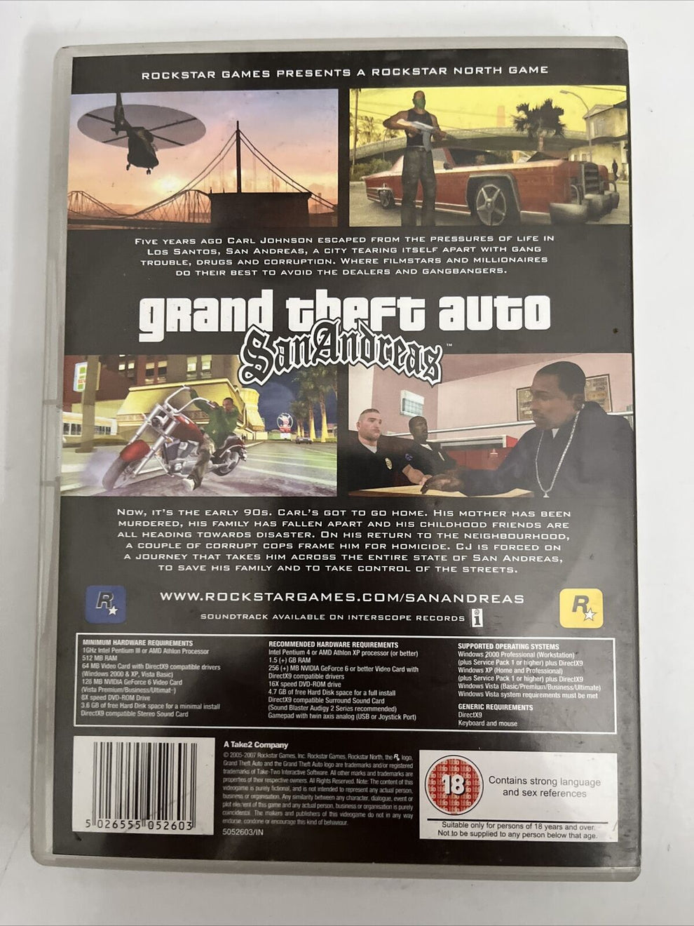 Grand Theft Auto: San Andreas - PC DVD Windows GTA Rockstar Game ...