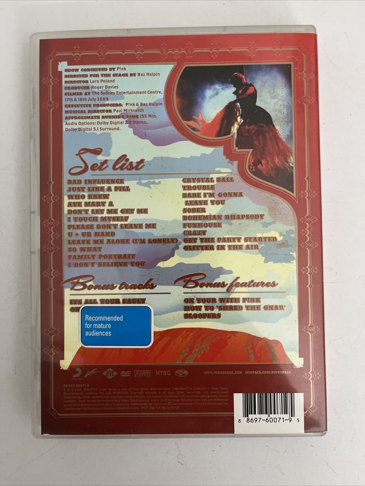 Pink - Live From Wembley Arena + Fun House (DVD, 2-Disc Set) All Regio ...