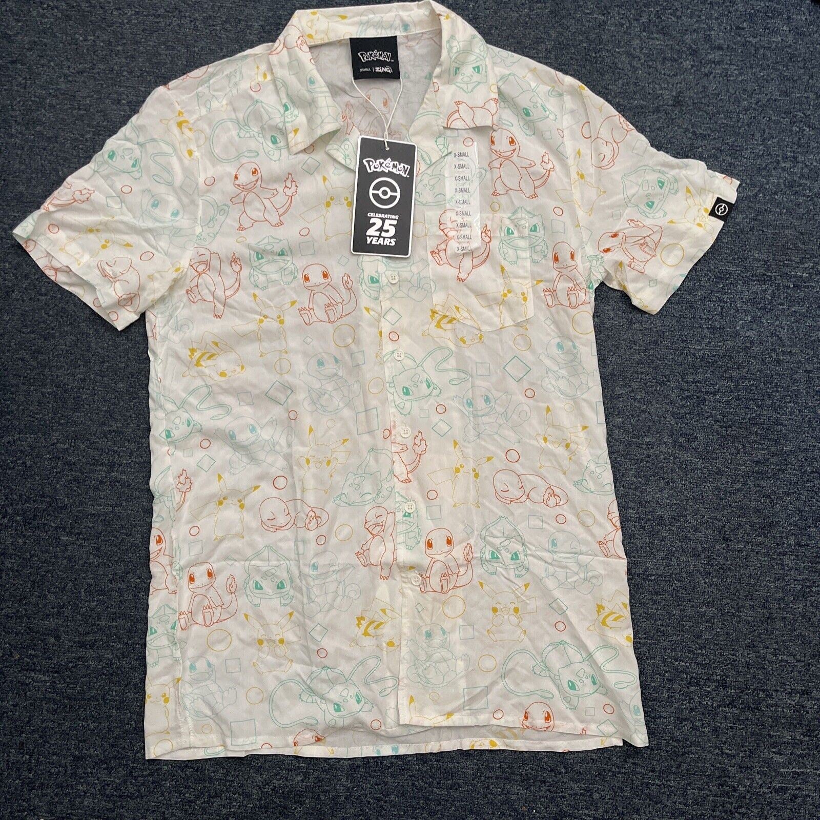 Official Pokemon 25th Anniversary Kanto Short Sleeve Shirt Shirt X Sma ...