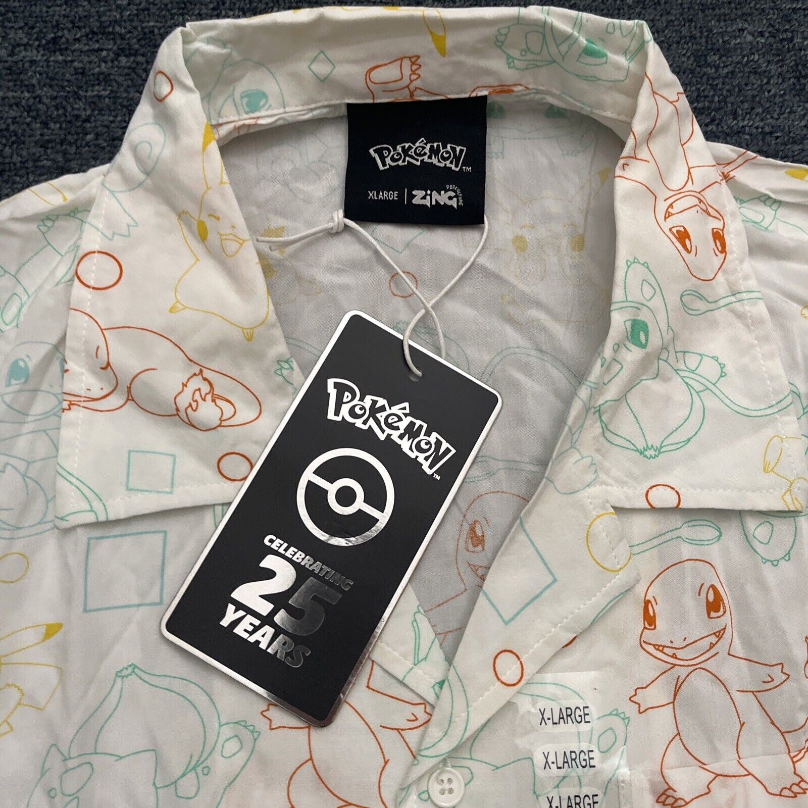 Official Pokemon - 25th Anniversary Kanto Short Sleeve Shirt X Large N ...