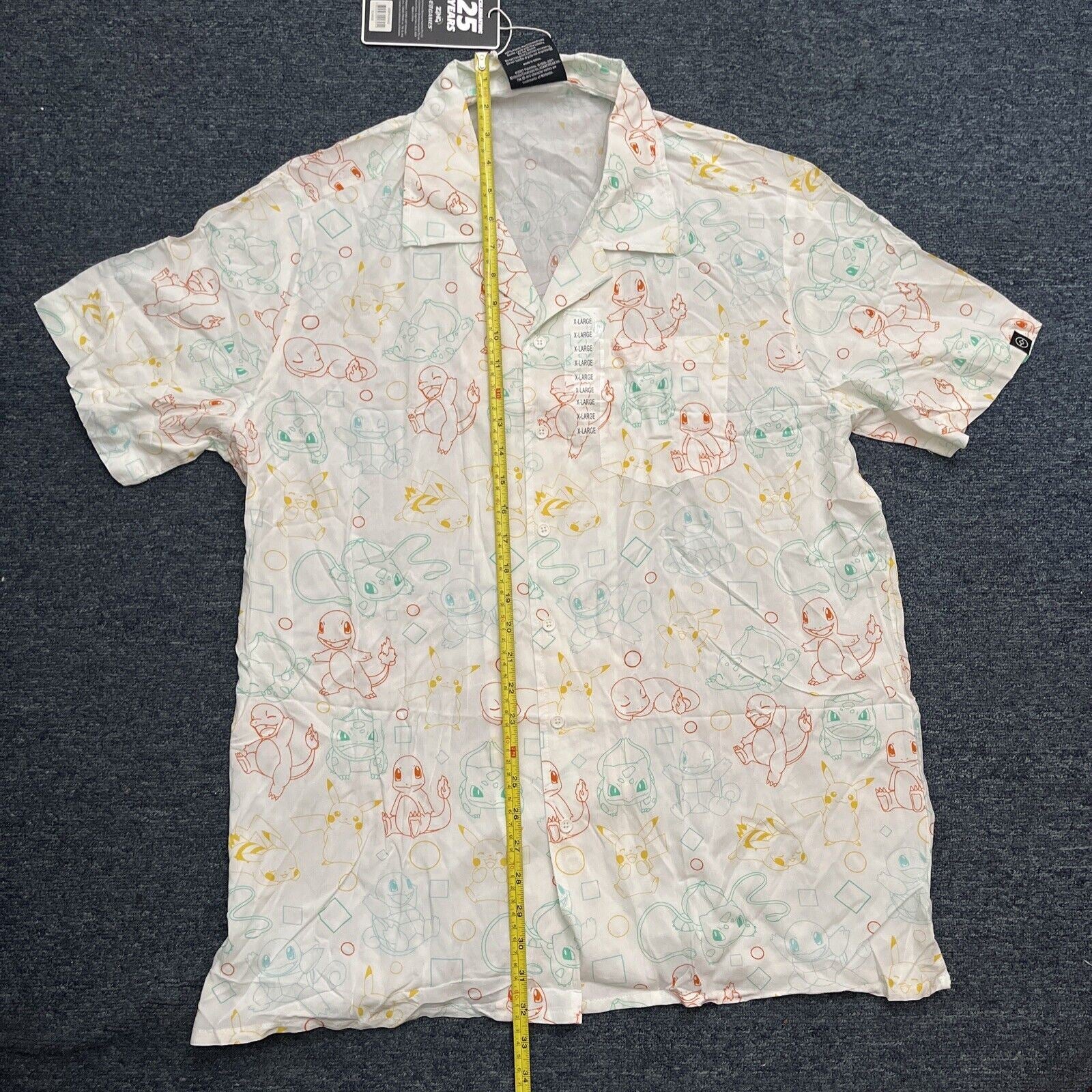 Official Pokemon - 25th Anniversary Kanto Short Sleeve Shirt X Large N ...