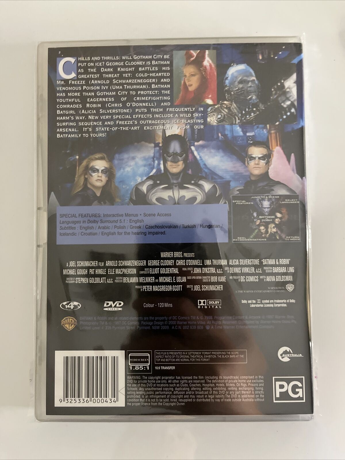 NEW Batman And Robin (DVD, 1997) Arnold Schwarzenegger, George Clooney ...