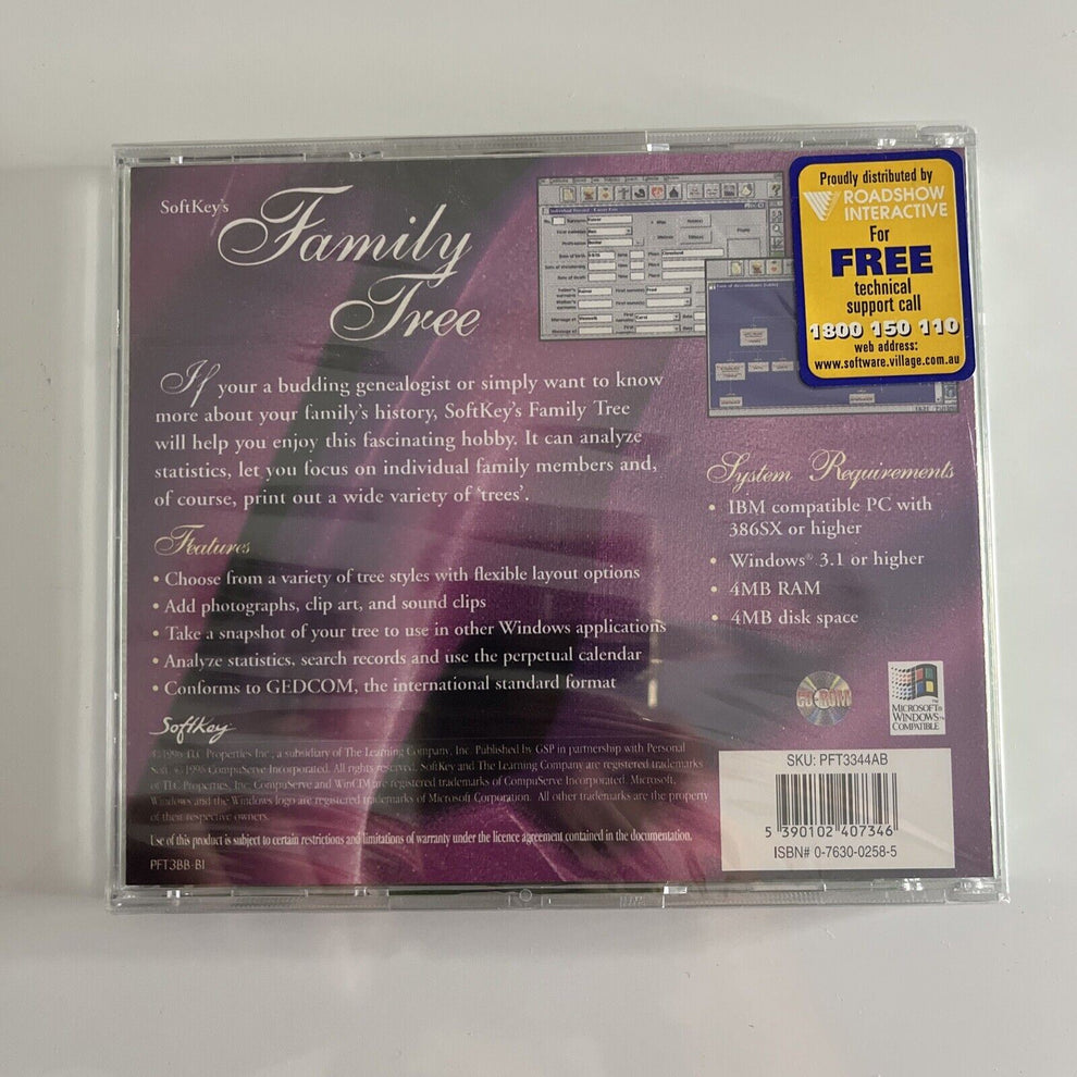 *New Sealed* Family Tree PC Windows Genealogy Software – Retro Unit