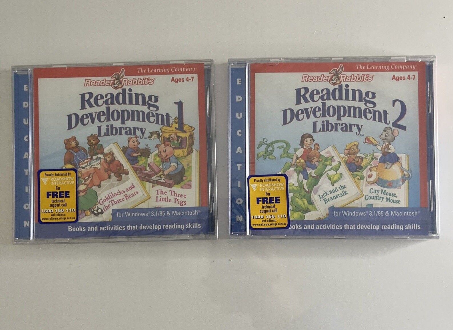 *New Sealed* Reader Rabbits Reading Development Library 1 & 2 PC Windo ...