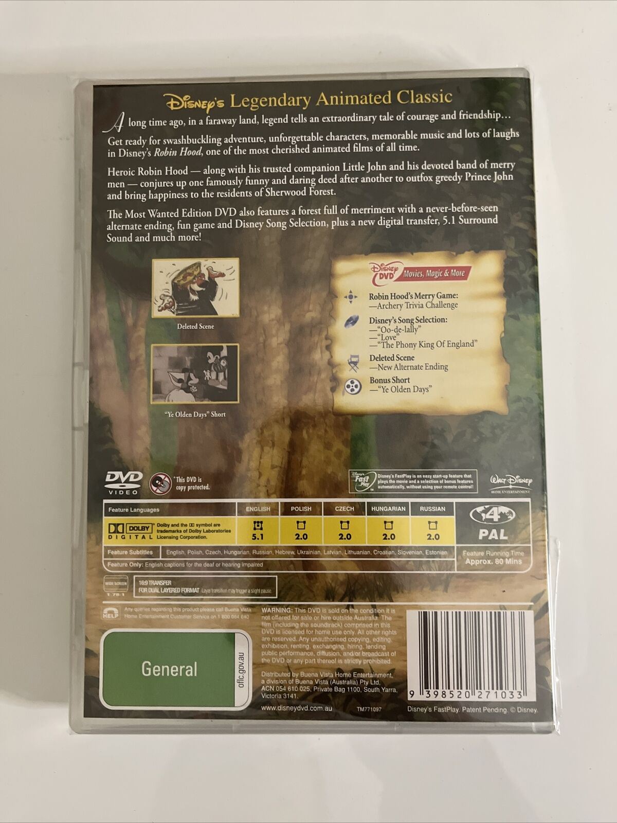 Robin Hood - Special Edition (DVD, 1973) Disney NEW Region 4 – Retro Unit