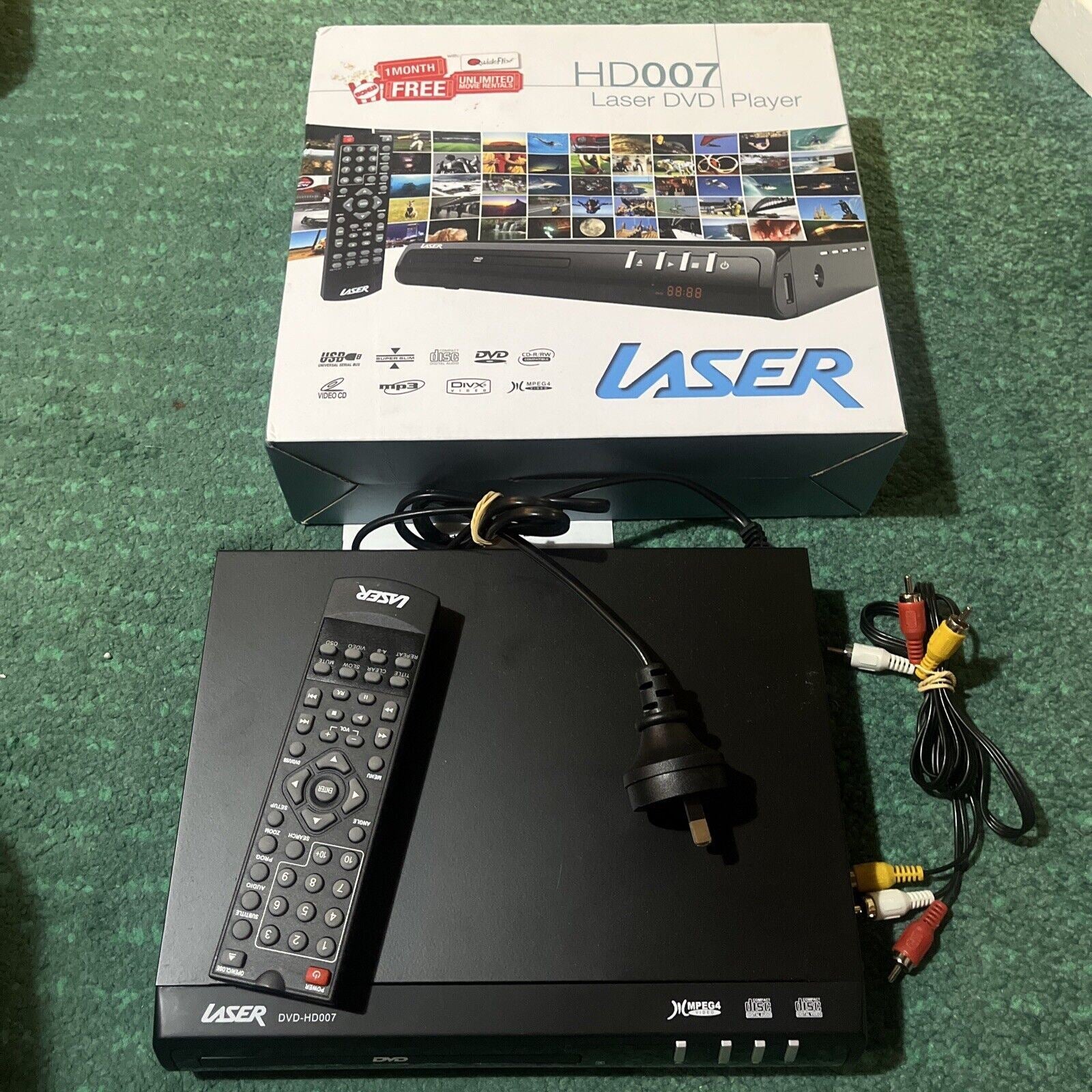 Laser DVD USB Player Multi Region Plays All Regions HD007 with Remote ...