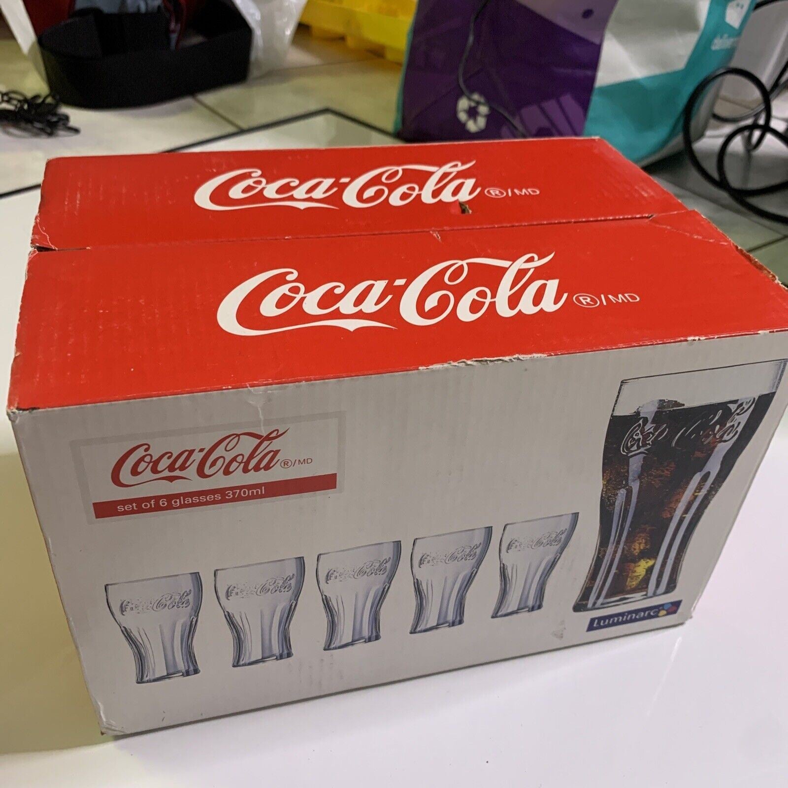 Coca Cola Set of 6 Drinking Glasses Retro Contoured 370ml NEW – Retro Unit