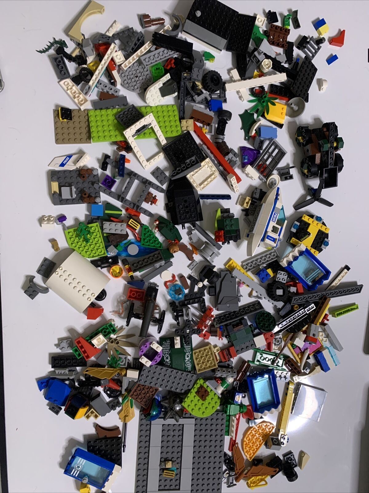 Bulk Genuine Lego Mixed Set 980g Boat Car Wheels Police Plane Pieces ...