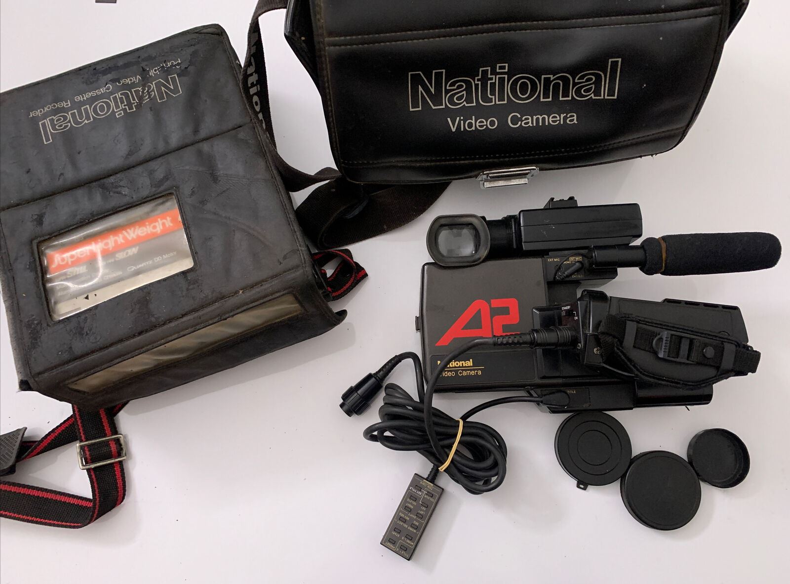 Vintage National A2 Video Camera with Portable VHS Recorder & Bags ...