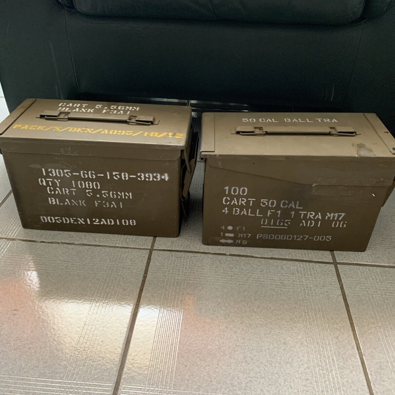 2x 50 CAL Ammo Box Ammunition Steel Box Tool Box Ex Army – Retro Unit