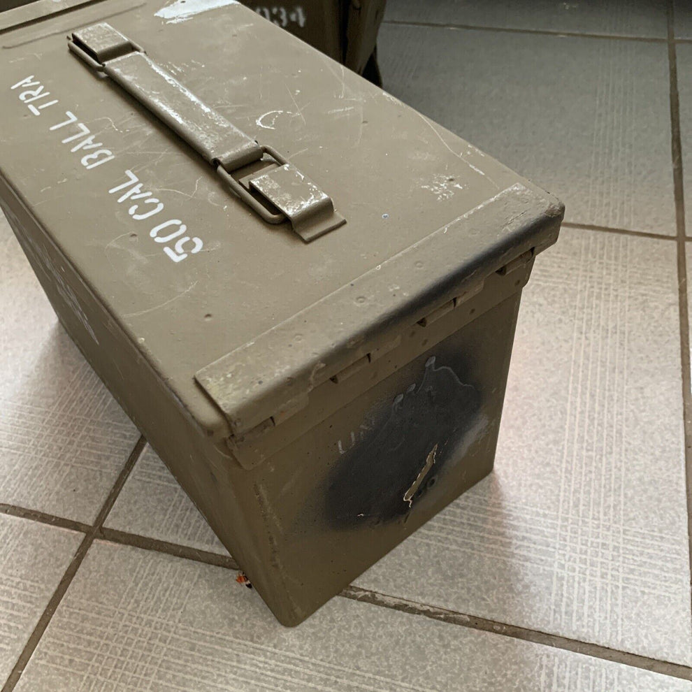 2x 50 CAL Ammo Box Ammunition Steel Box Tool Box Ex Army – Retro Unit
