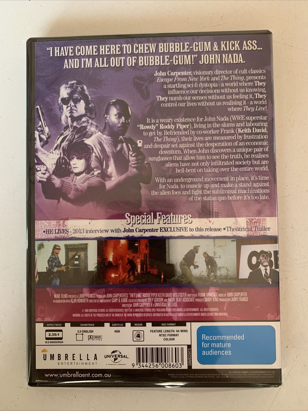 They Live (DVD, 1988) John Carpenter Horror Action Film. Region 4 NEW ...