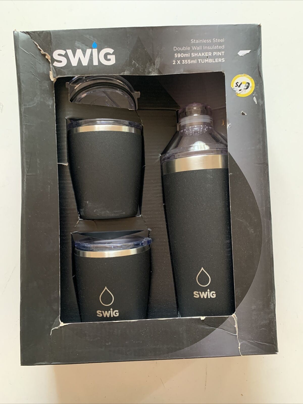 Swig Stainless Steel Double Insulated 590ml Shaker Pint 2x 355ml Tumbl ...