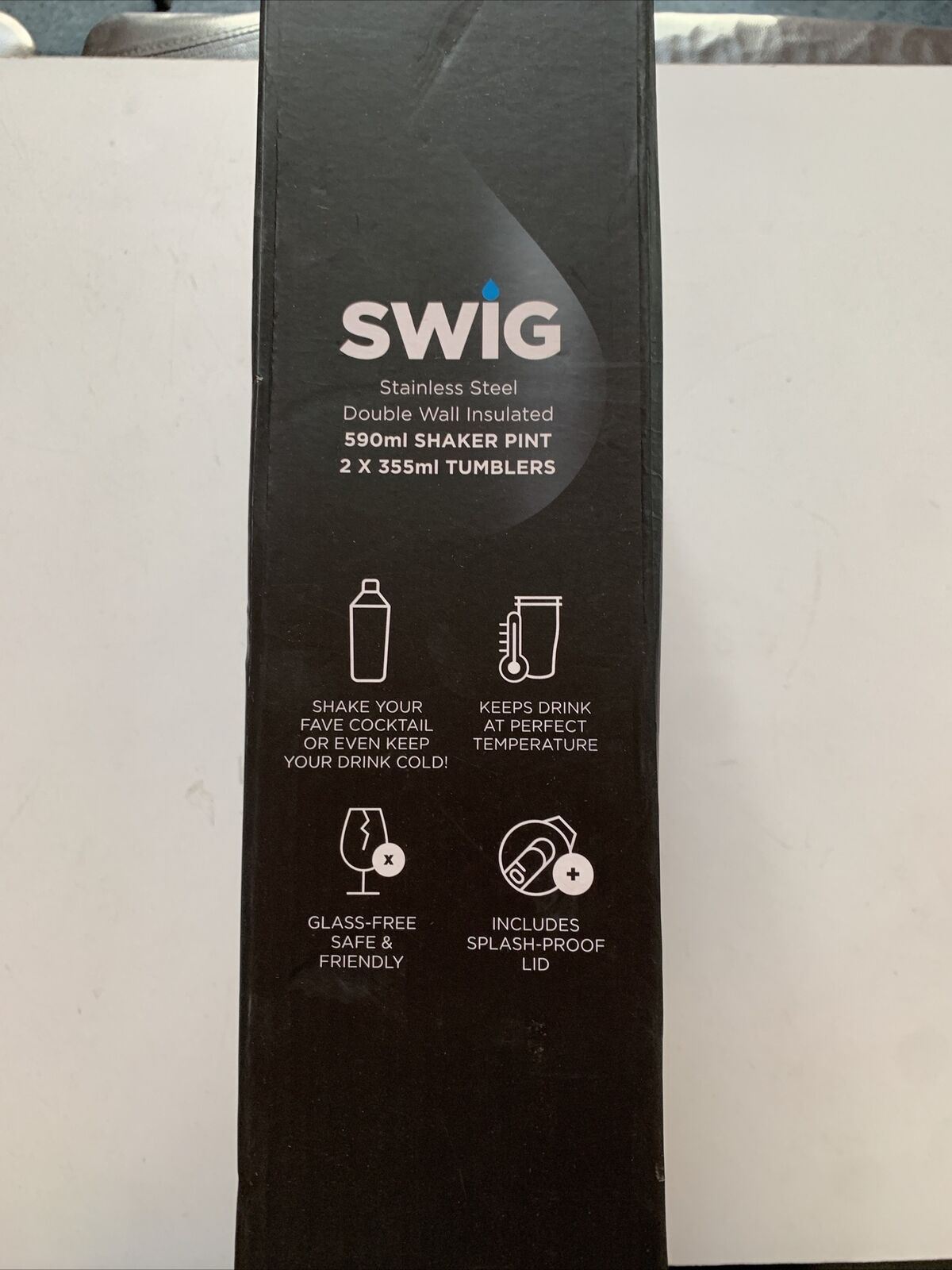 Swig Stainless Steel Double Insulated 590ml Shaker Pint 2x 355ml Tumbl ...