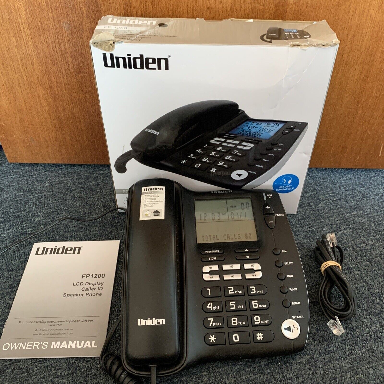 Uniden FP1200 Corded Phone with LCD Loud Speakerphone – Retro Unit