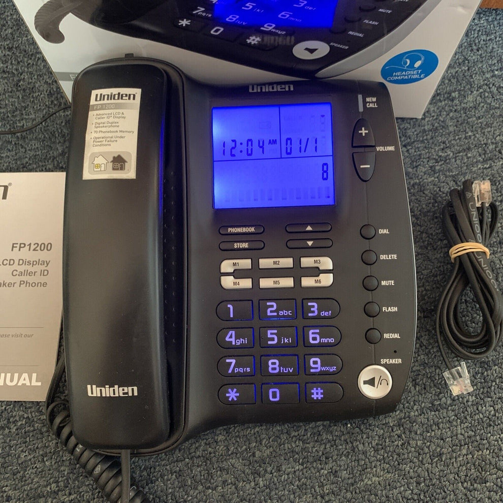 Uniden FP1200 Corded Phone with LCD Loud Speakerphone – Retro Unit