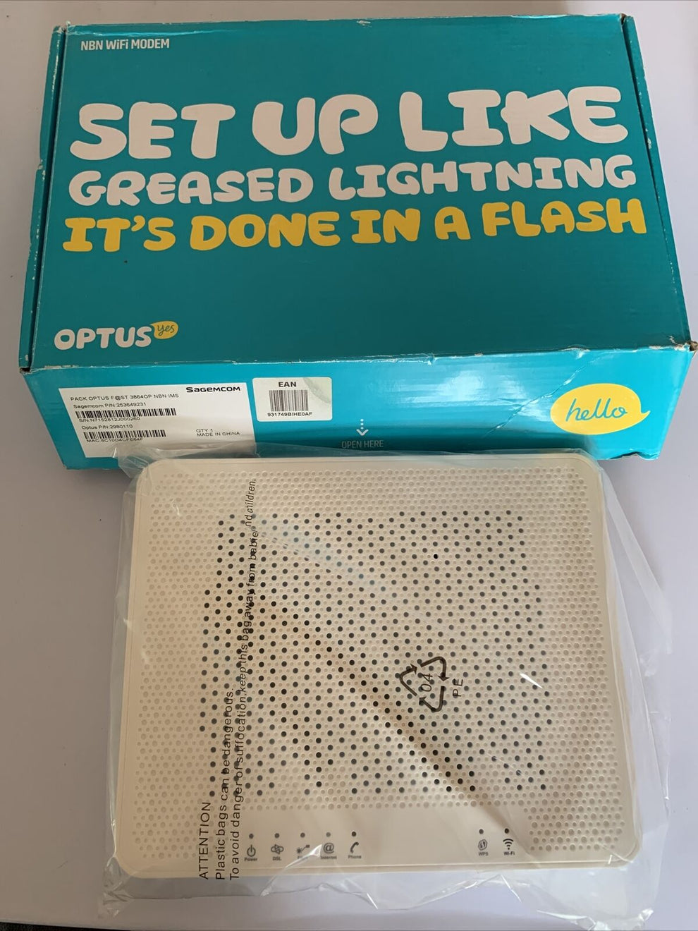 Optus NBN WiFi Modem Router Fast 3864OP – Retro Unit