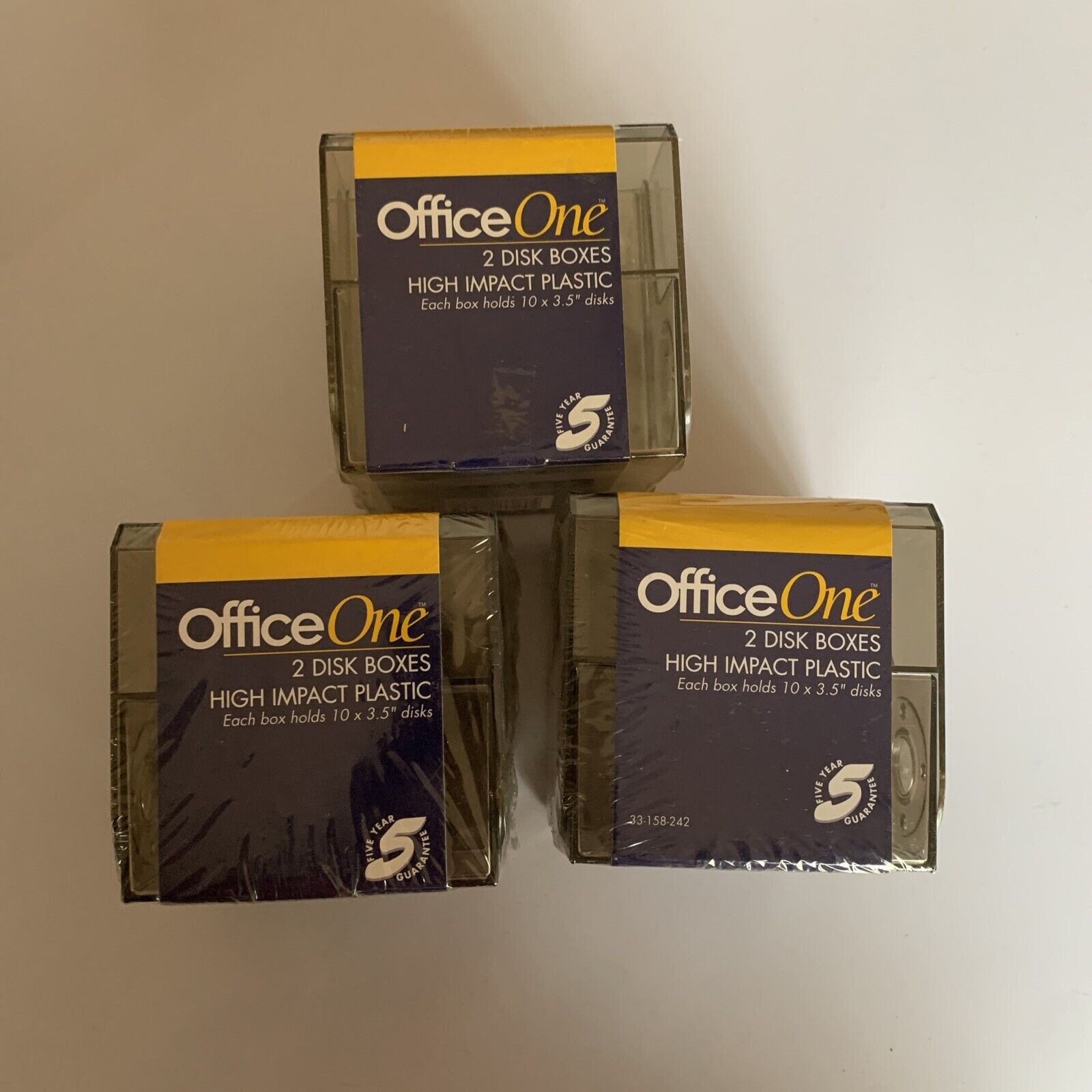 6x Office One 3.5" Floppy Disk High Impact Storage Boxes - Each Box Ho ...