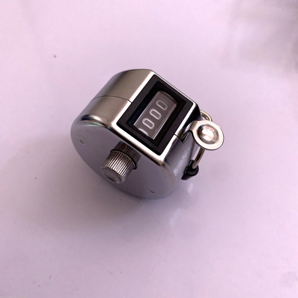 Hand Tally Counter Number Clicker 4 Digit Manual Mechanical Metal Thum ...