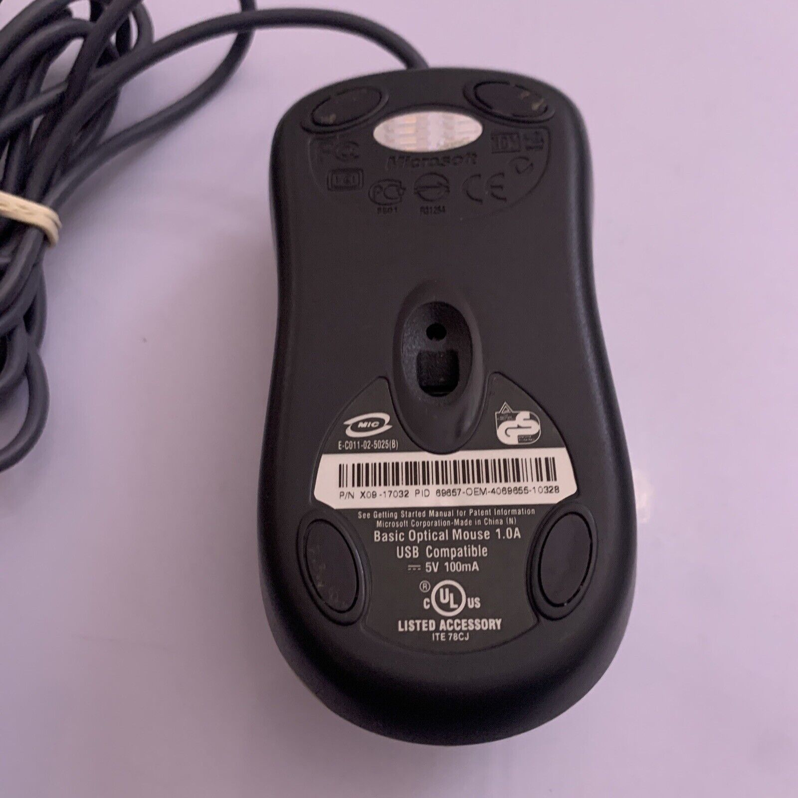 Microsoft Basic Optical Mouse 1.0A USB – Retro Unit