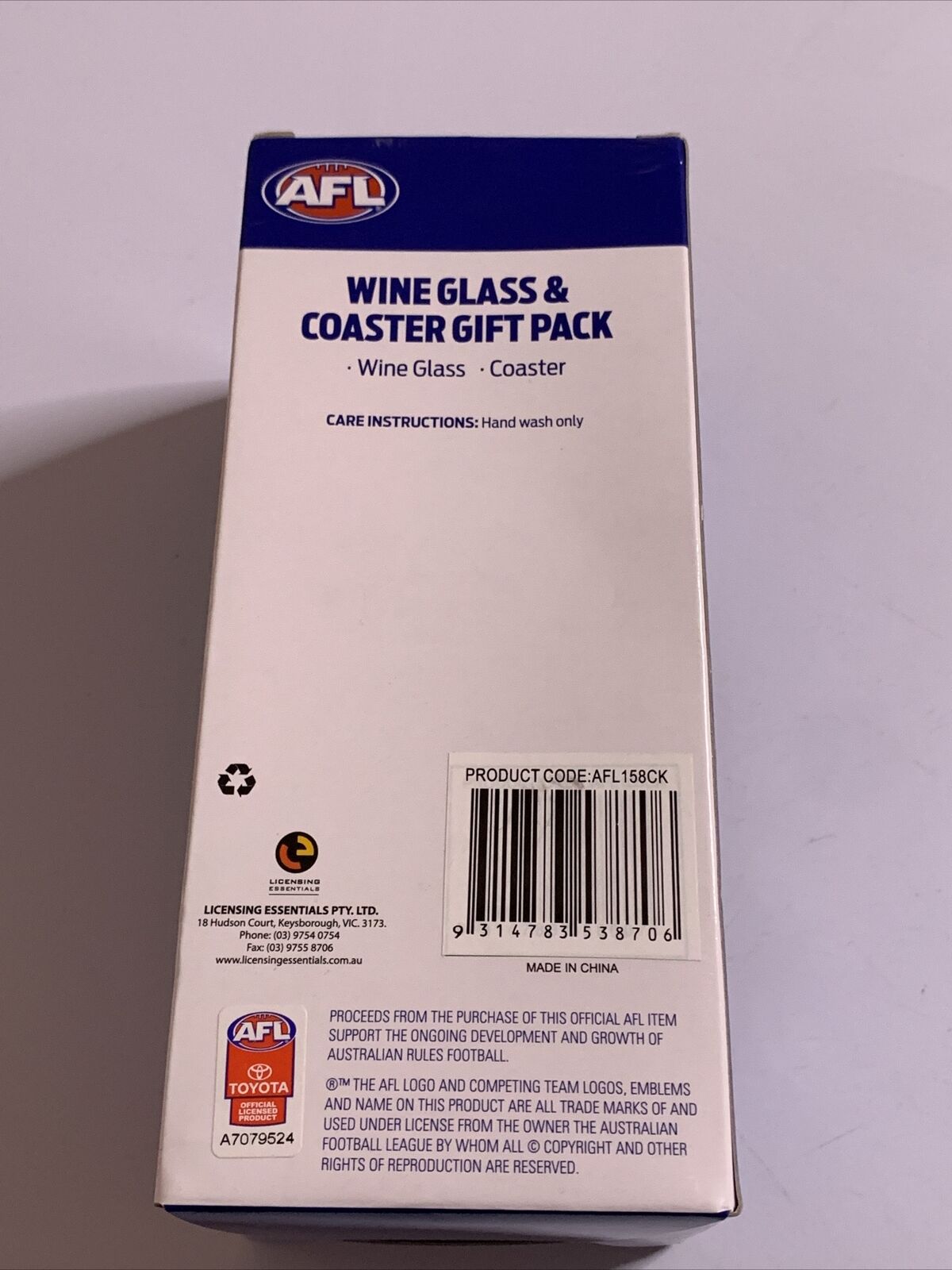 Port Adelaide Power Afl Wine Glass And Coaster Set New Retro Unit