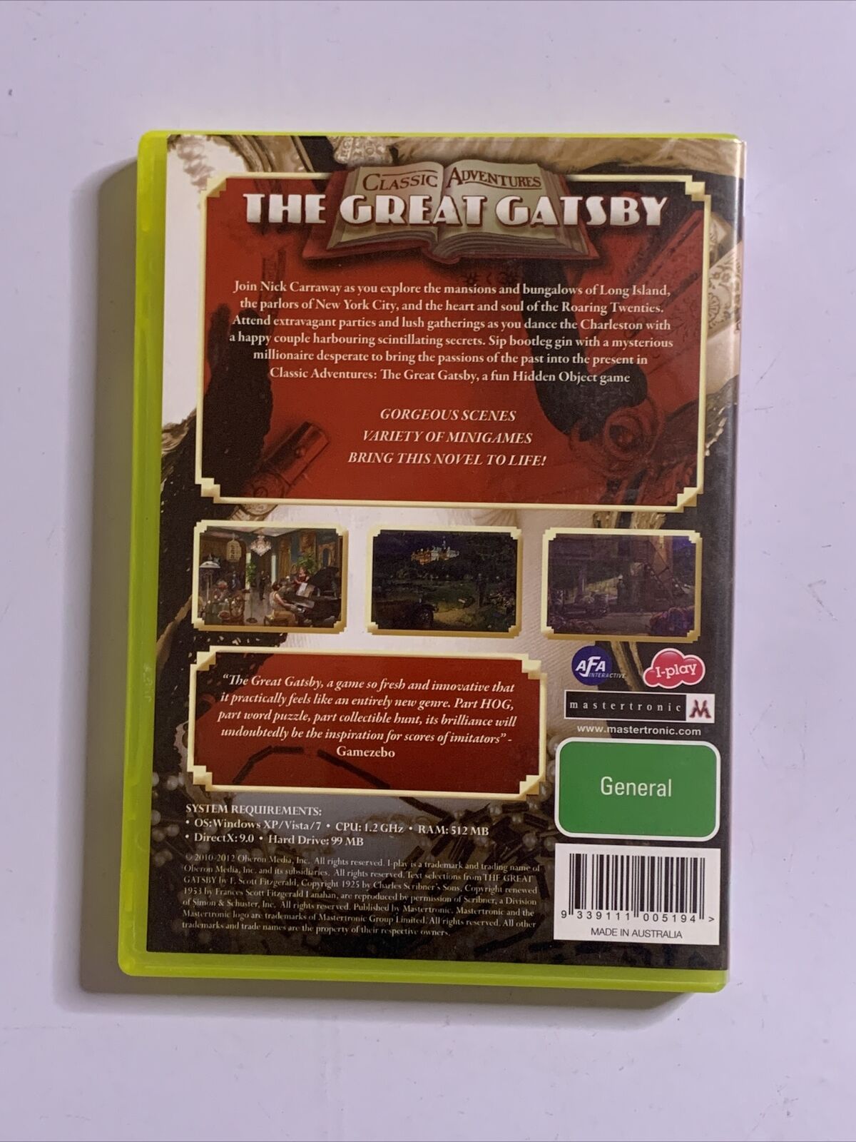 The Great Gatsby Pc Windows Mac Hidden Object Game Retro Unit