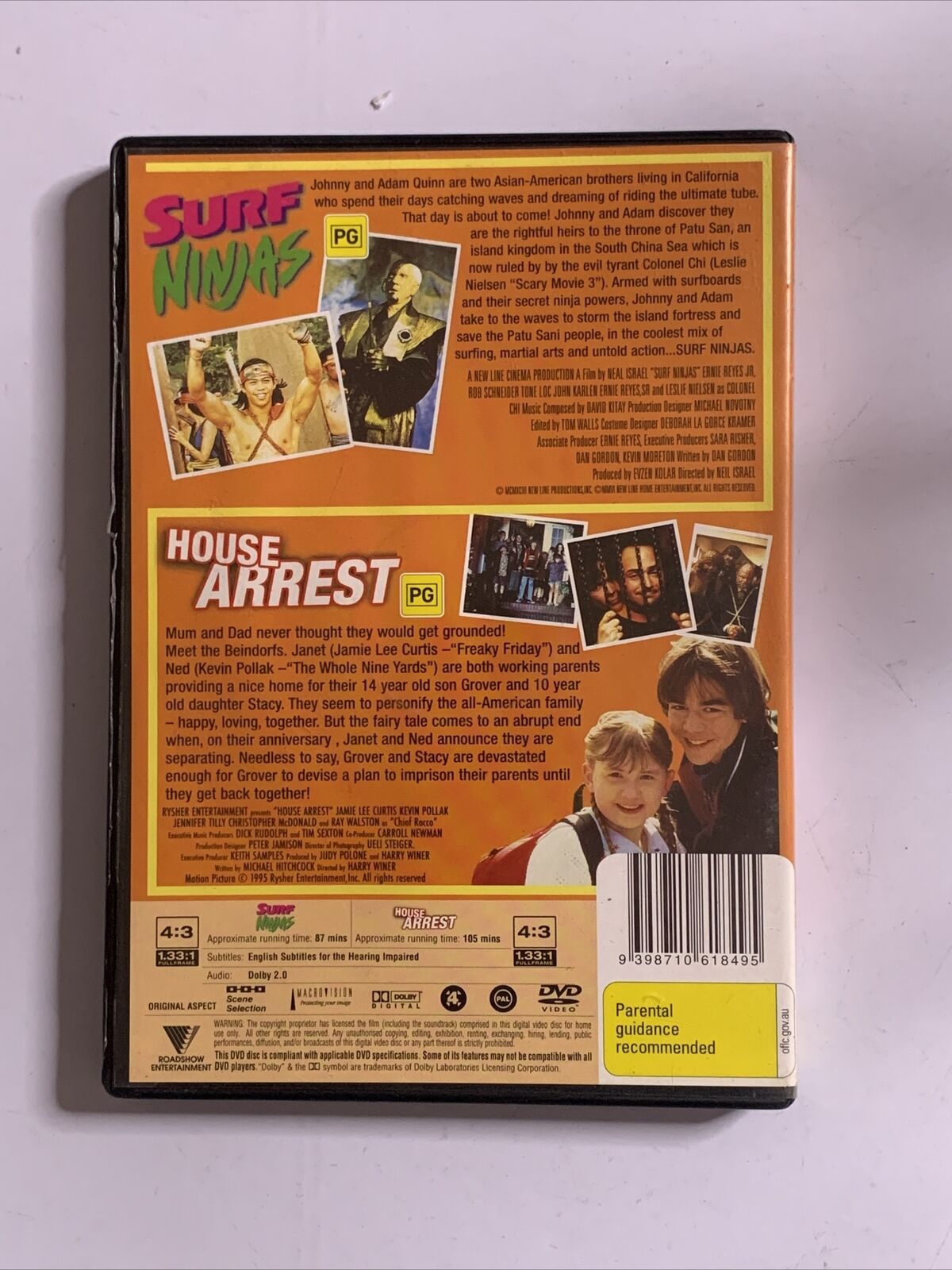 Surf Ninjas / House Arrest (DVD, 1993) Rob Schneider, Jamie Lee Curtis ...
