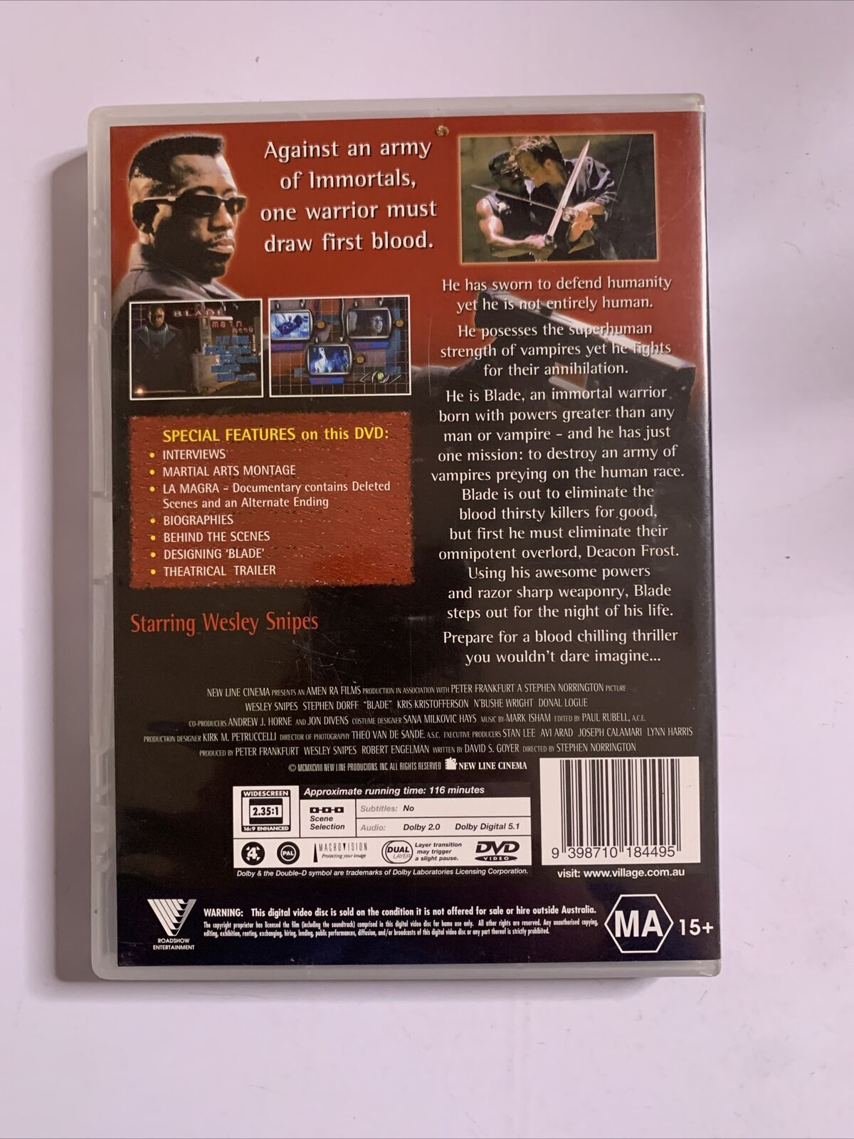 Blade (DVD, 1998) Wesley Snipes Region 4 – Retro Unit
