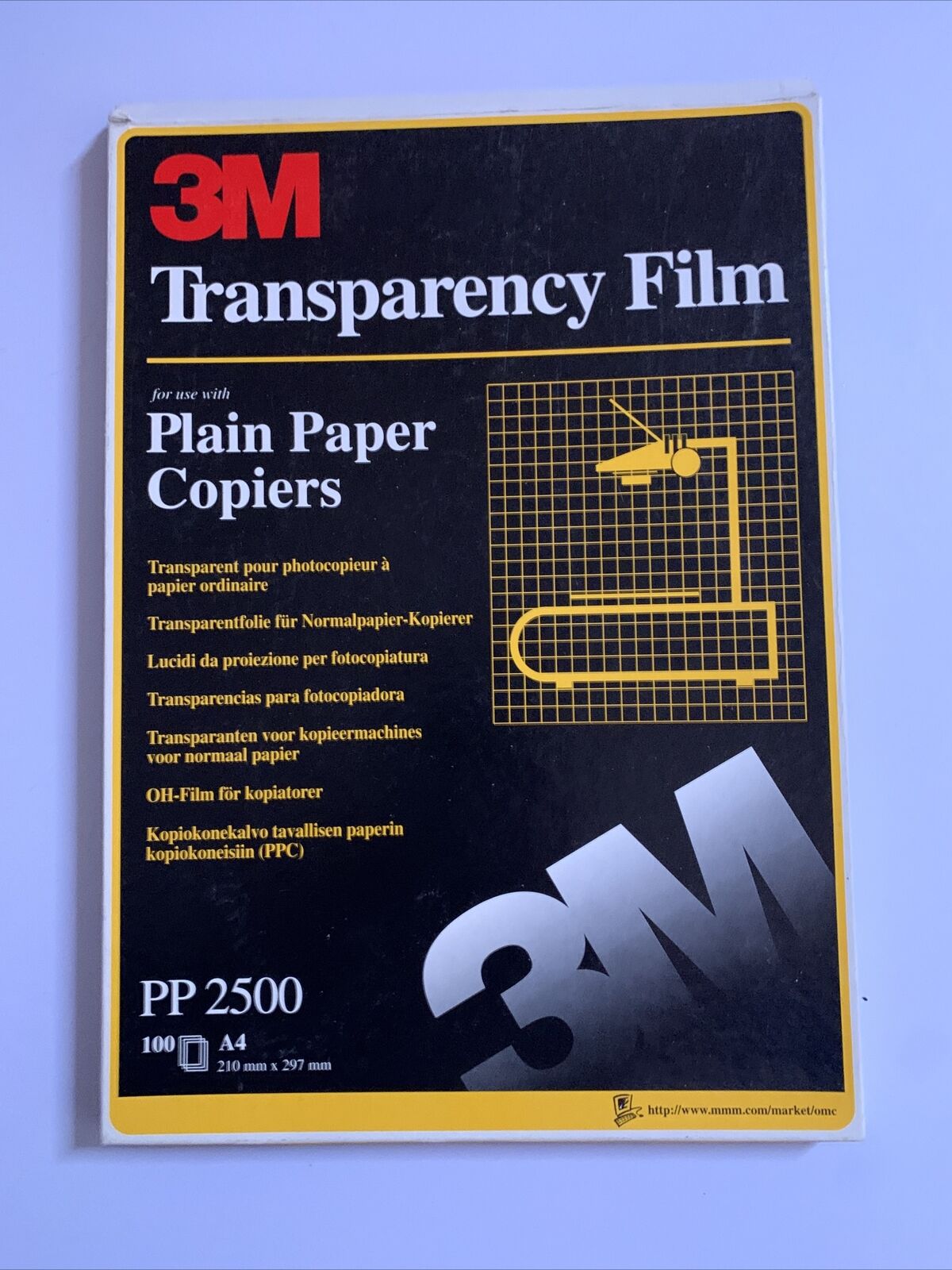 3M PP2500 Black & White Copier OHP Projector Transparency Film 50 Clea ...