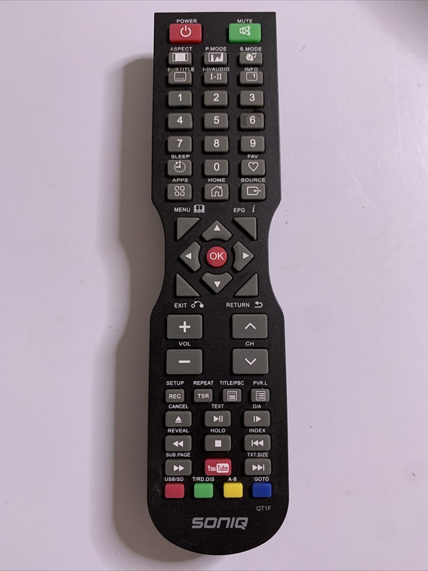 Genuine Soniq QT1F Remote Control for Soniq TV – Retro Unit