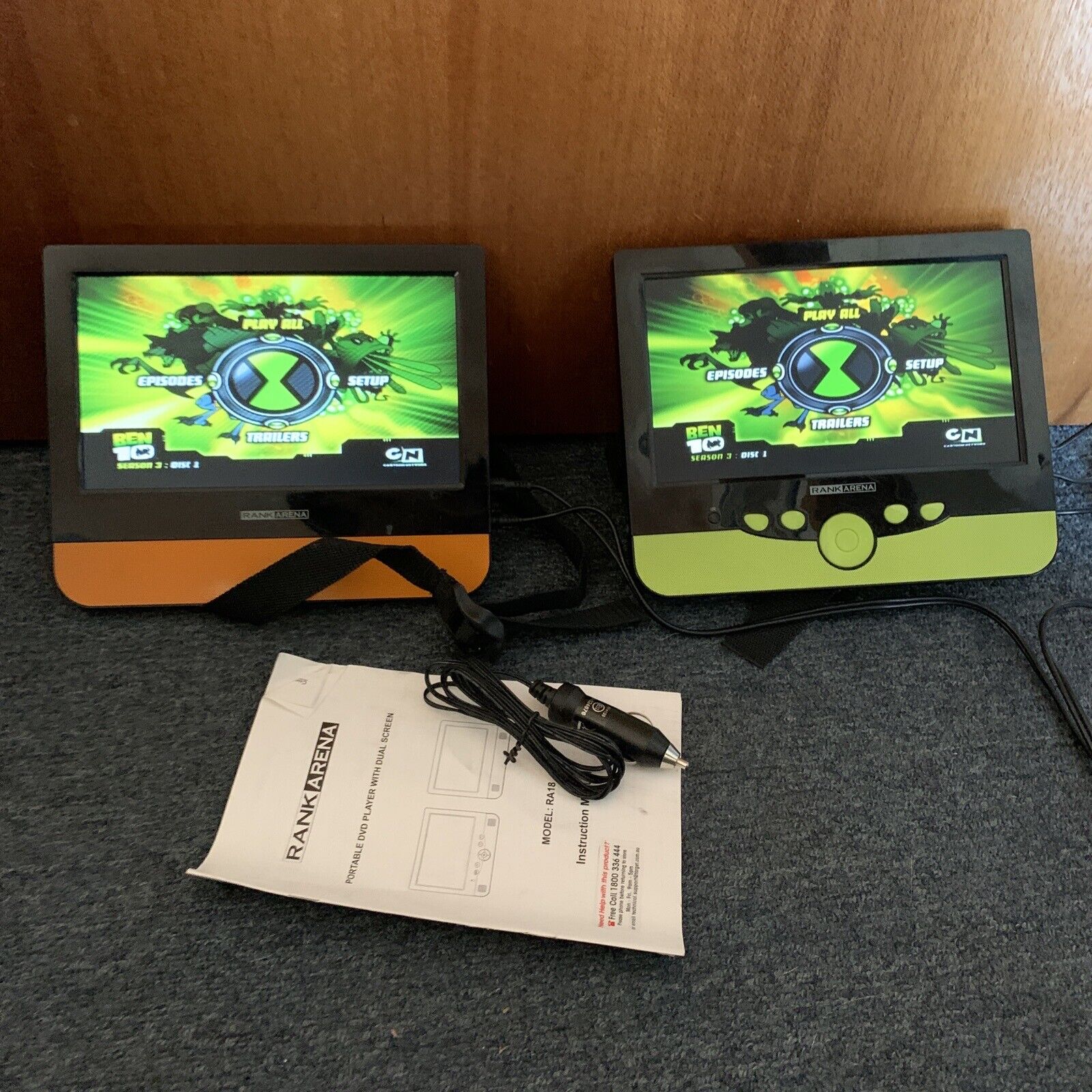 Rank Arena Dual Screen 9” Portable DVD Player Region 4 – Retro Unit