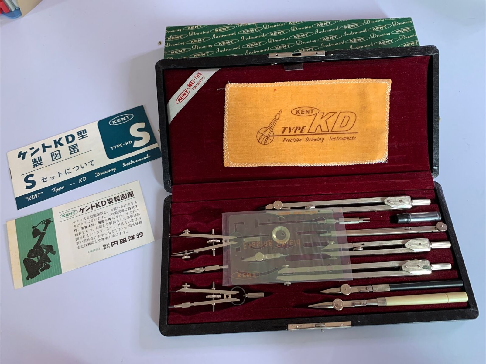 Kent Type-KD Precision Drawing Instruments Drafting Set Vintage Made i ...