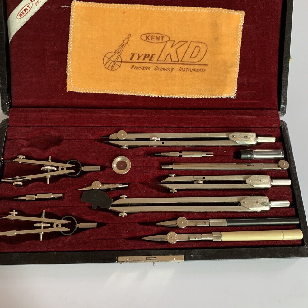 Kent Type-KD Precision Drawing Instruments Drafting Set Vintage Made i ...